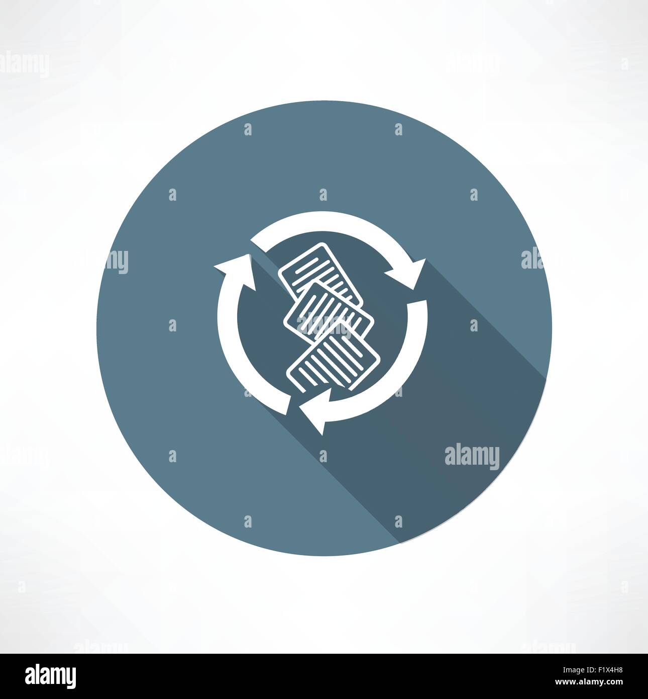 documents with cycle icon Flat modern style vector illustration Stock ...