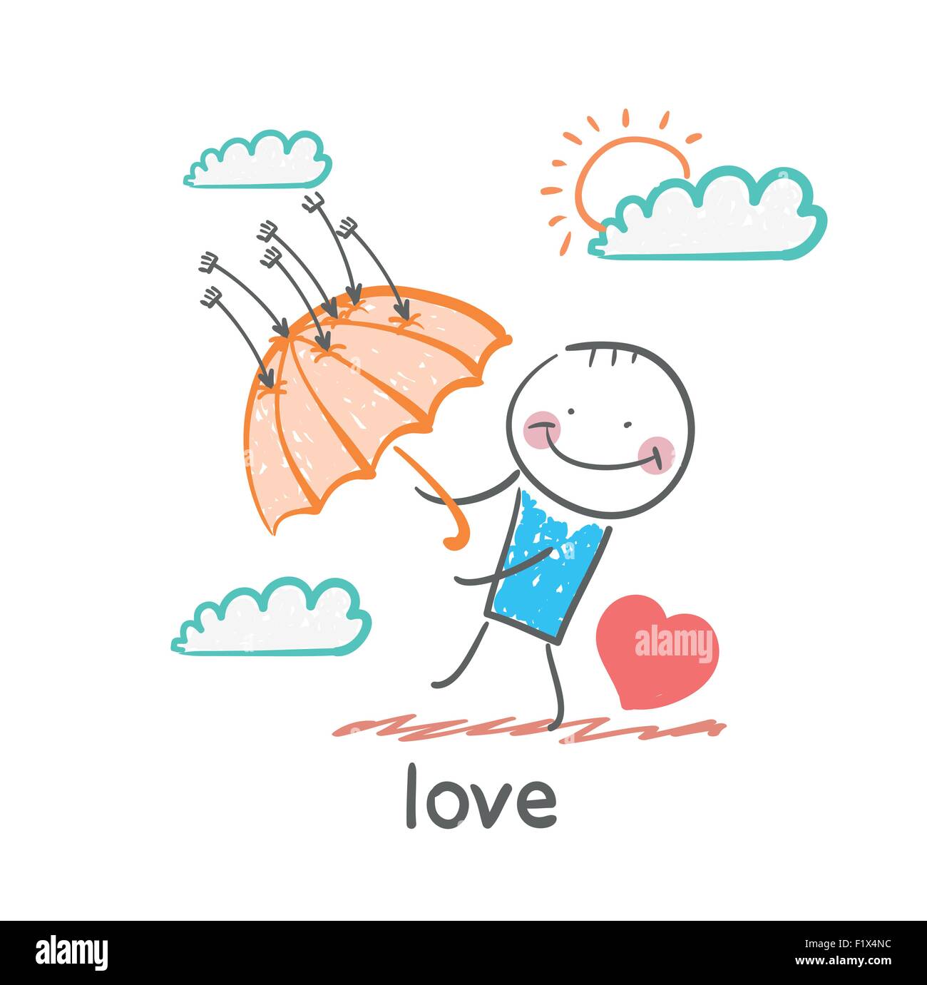 love. Fun cartoon style illustration. The situation of life Stock ...