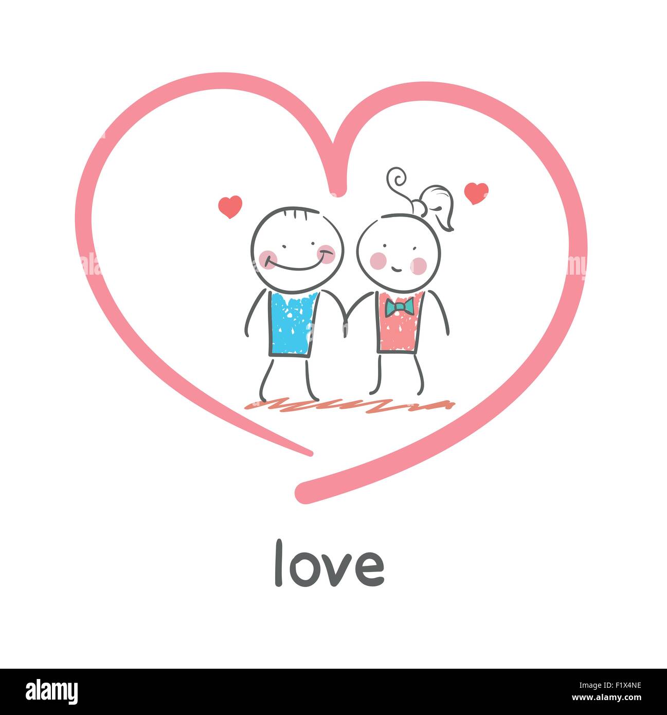love. Fun cartoon style illustration. The situation of life Stock ...