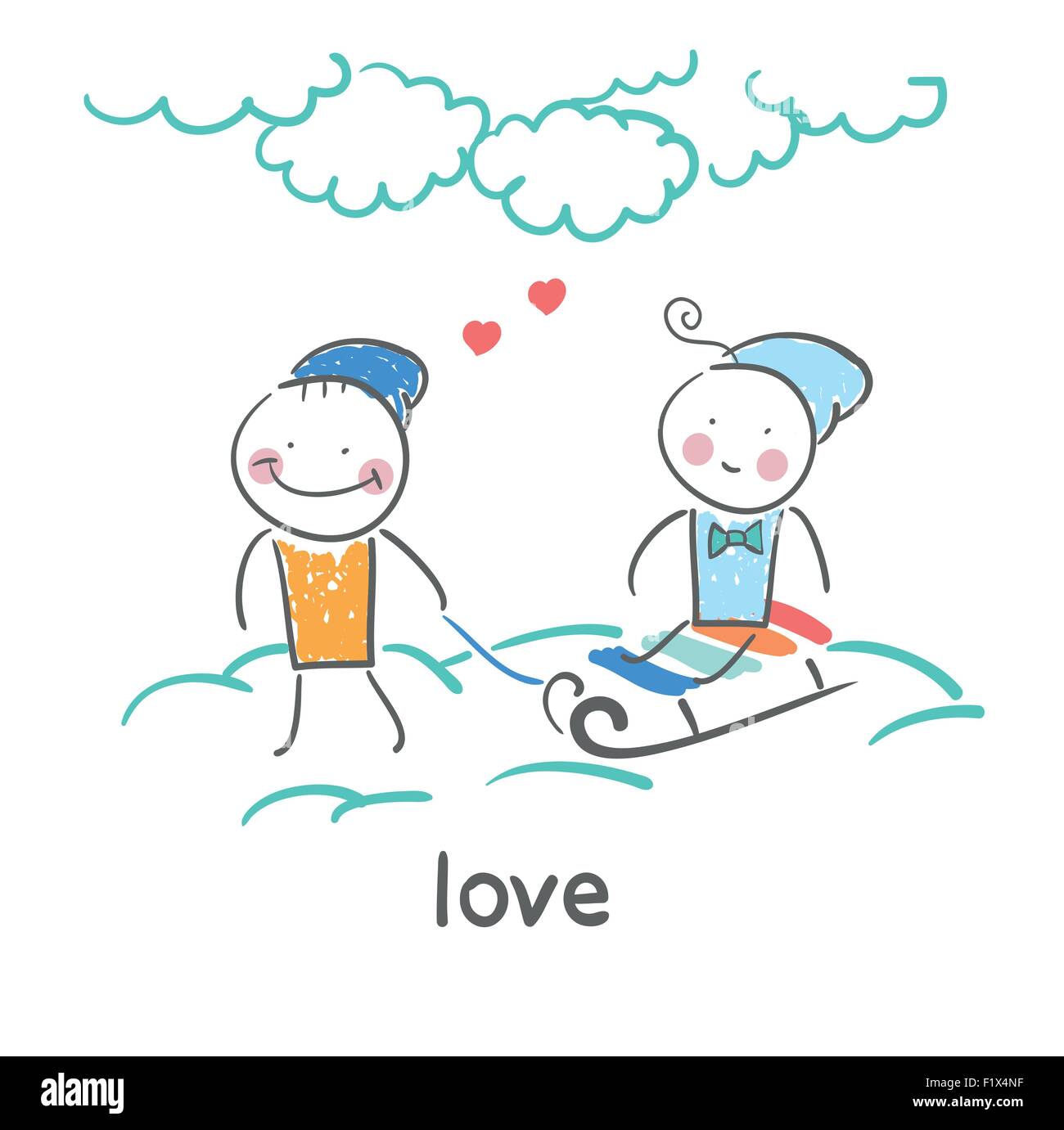 love. Fun cartoon style illustration. The situation of life Stock ...
