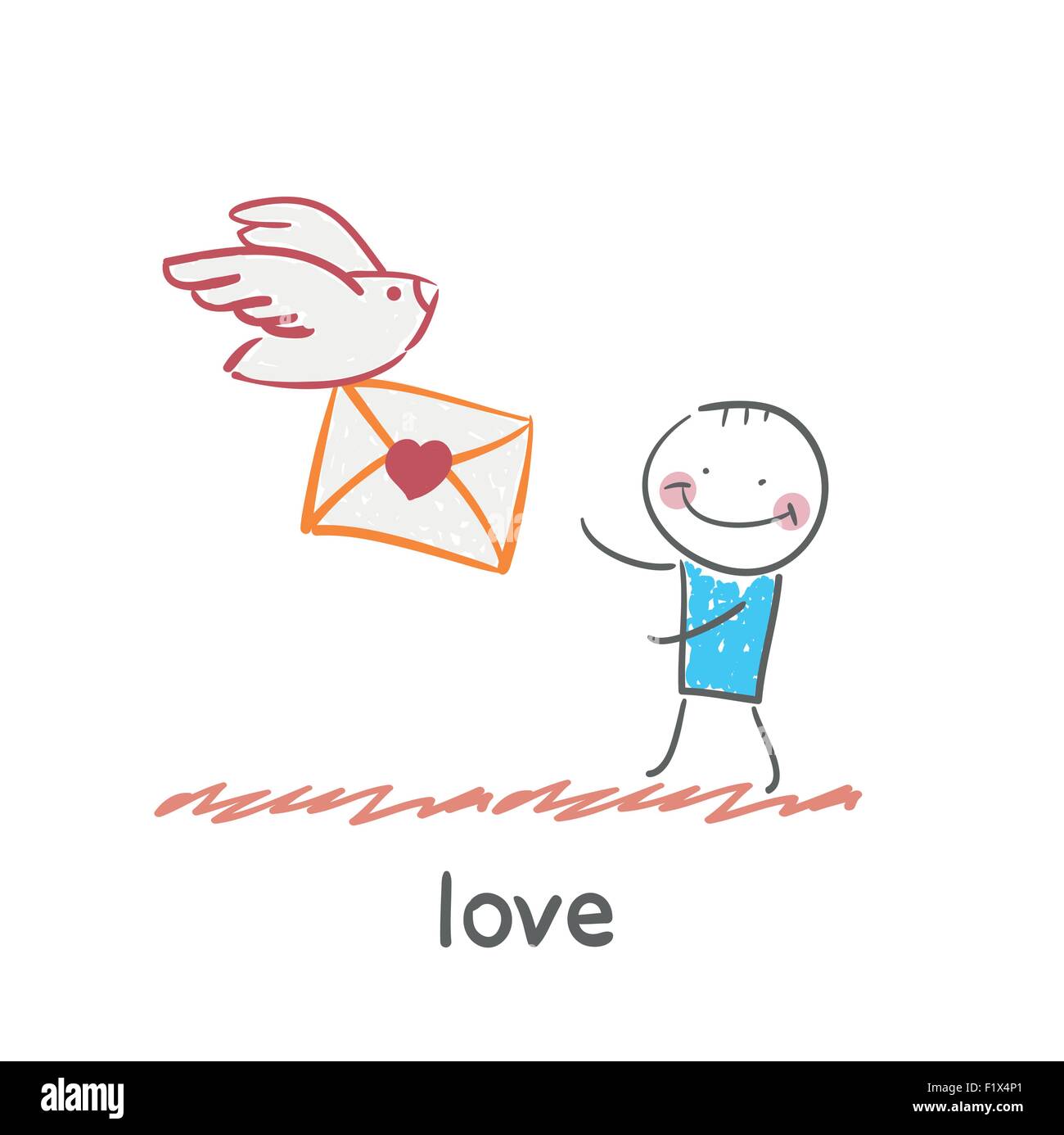 love. Fun cartoon style illustration. The situation of life Stock ...