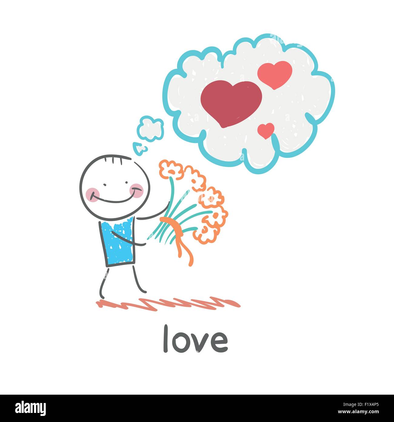 love. Fun cartoon style illustration. The situation of life Stock ...