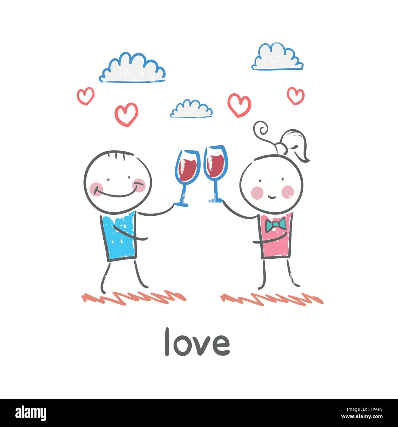 love. Fun cartoon style illustration. The situation of life Stock ...