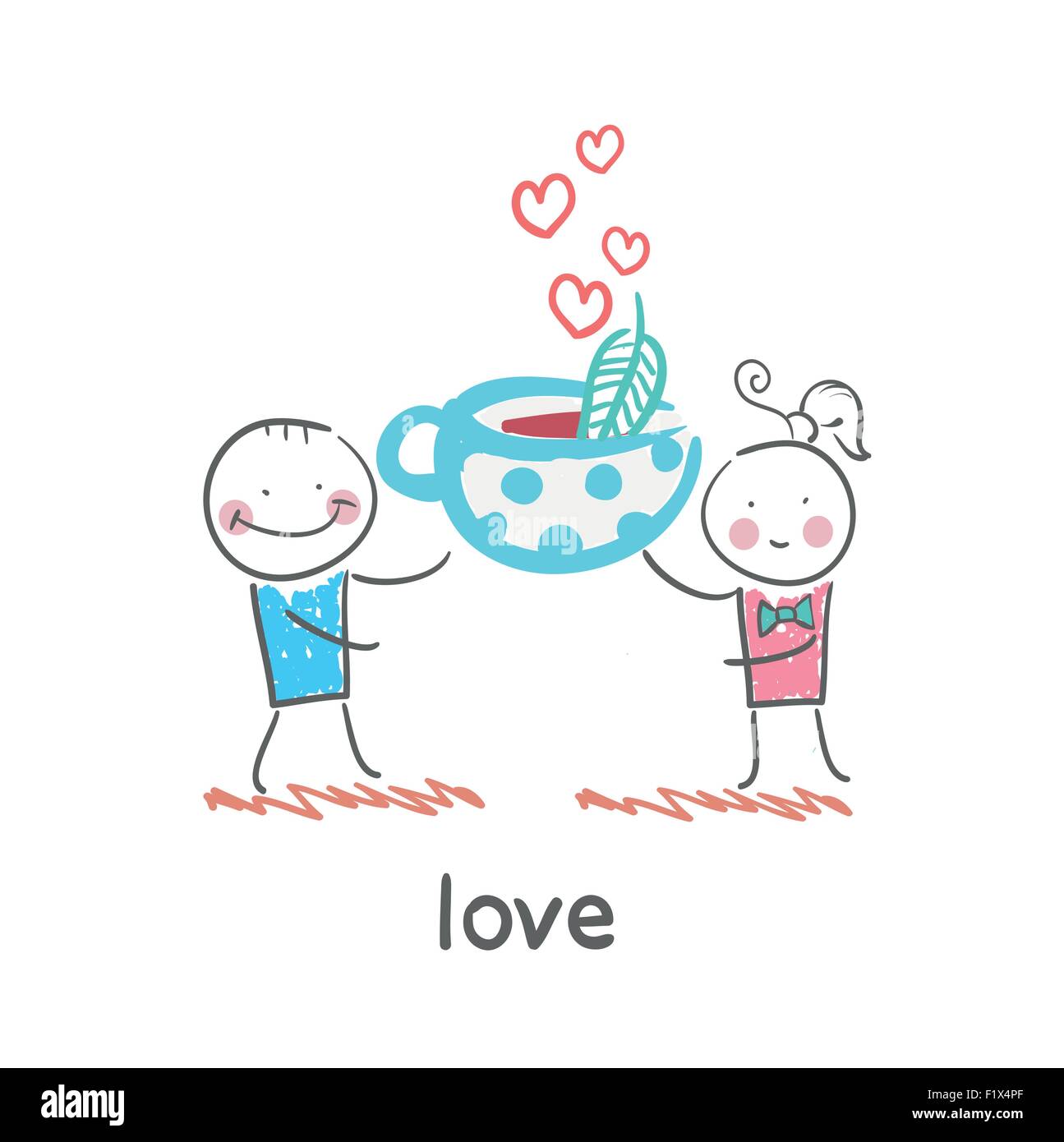 love. Fun cartoon style illustration. The situation of life Stock ...