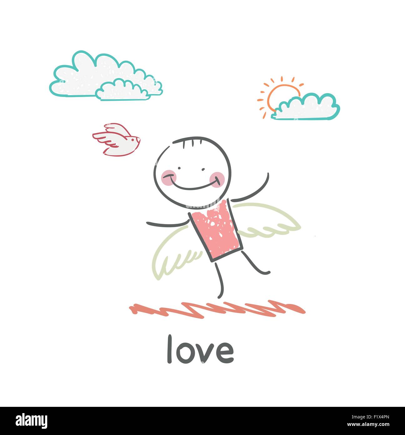 love. Fun cartoon style illustration. The situation of life Stock ...
