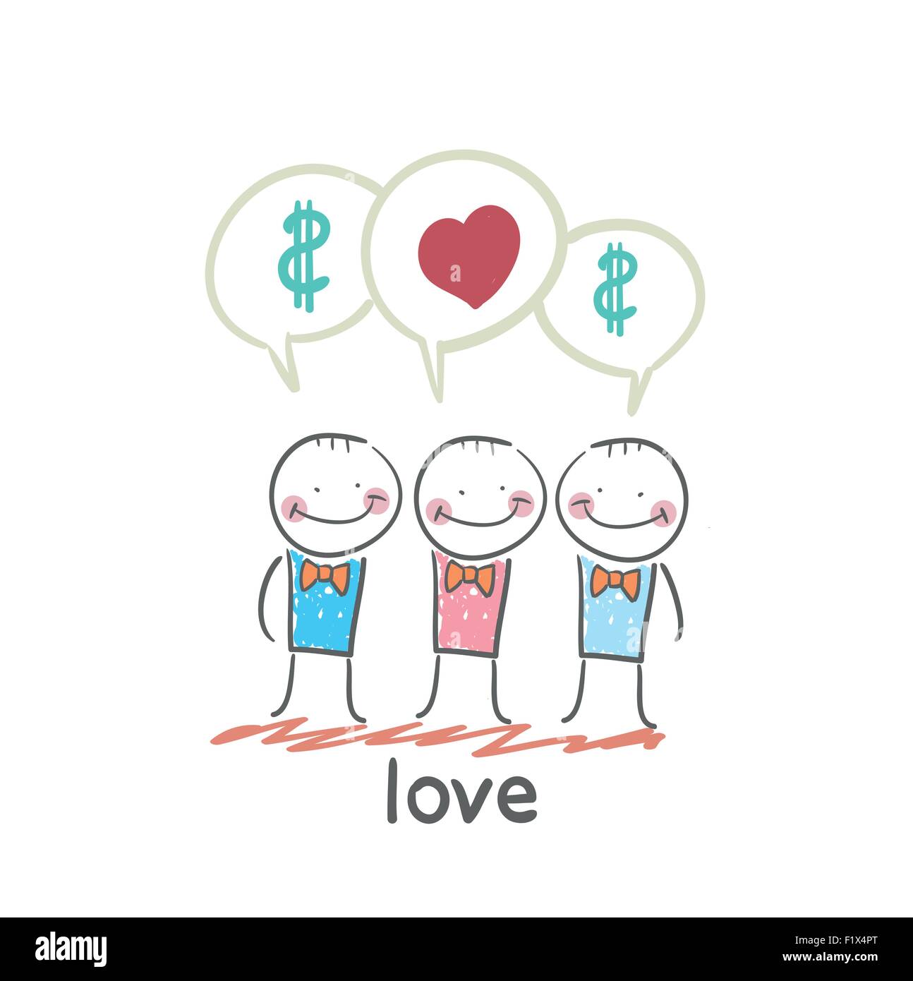 love. Fun cartoon style illustration. The situation of life Stock ...