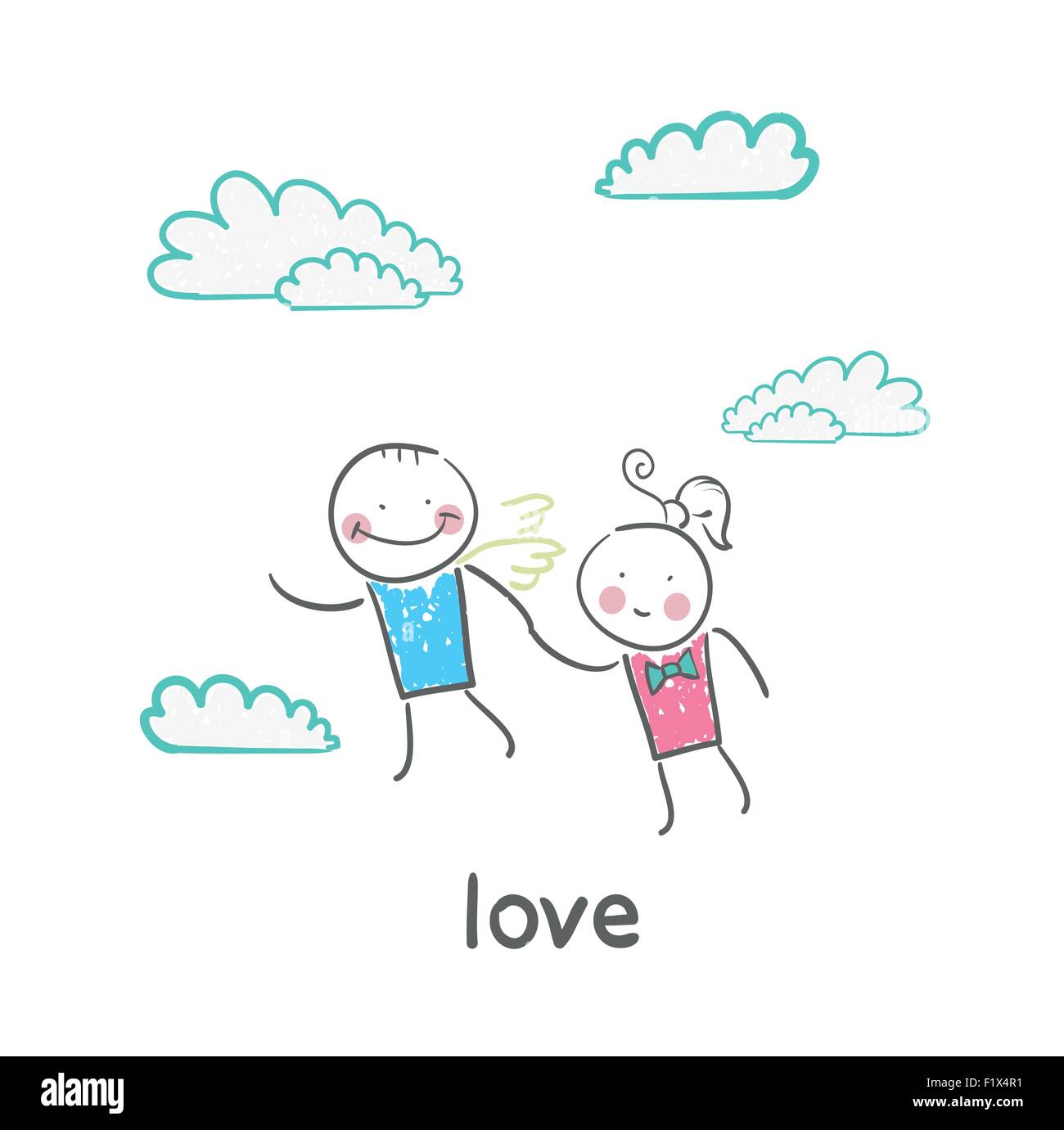 love. Fun cartoon style illustration. The situation of life Stock ...