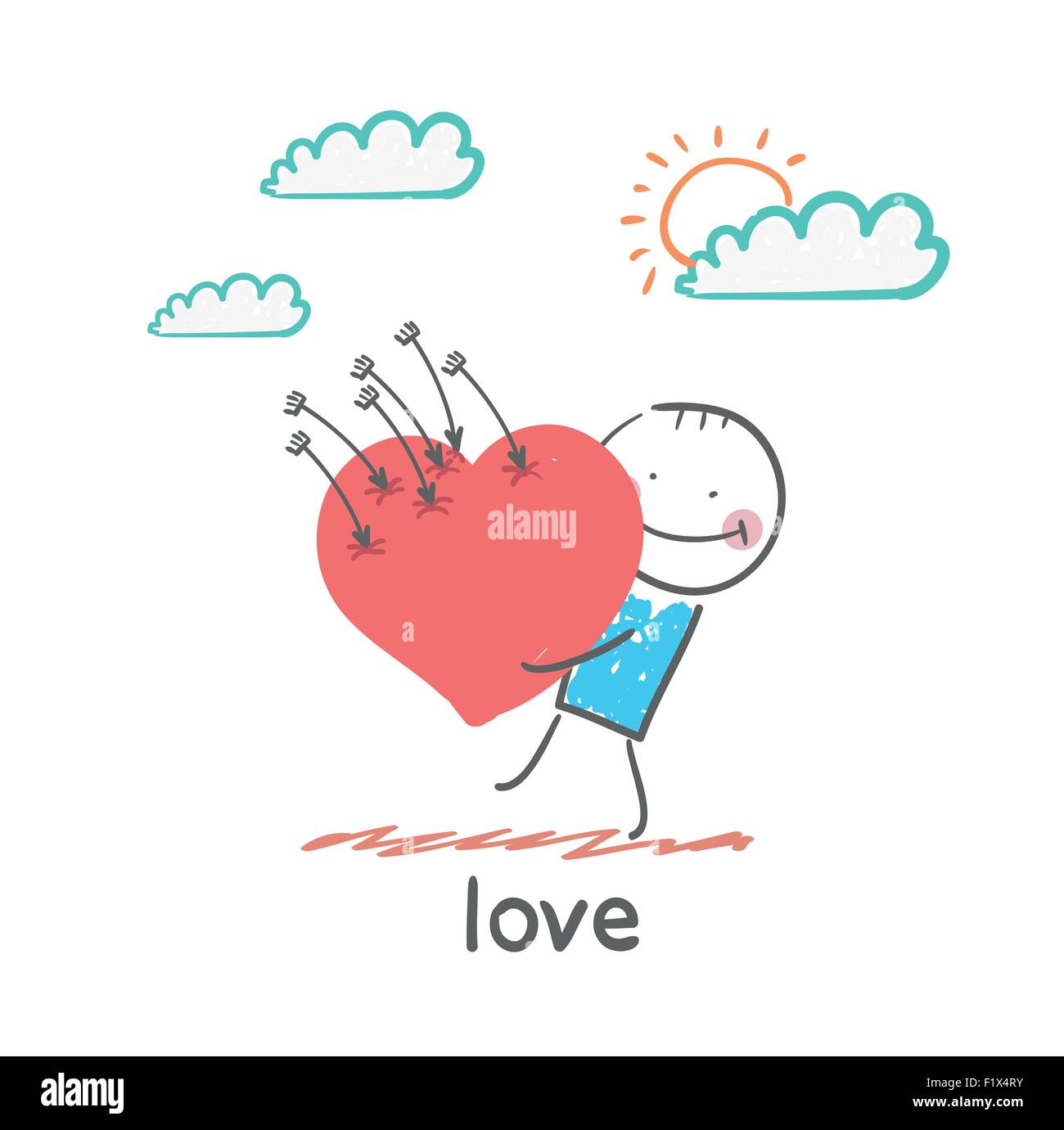 love. Fun cartoon style illustration. The situation of life Stock ...