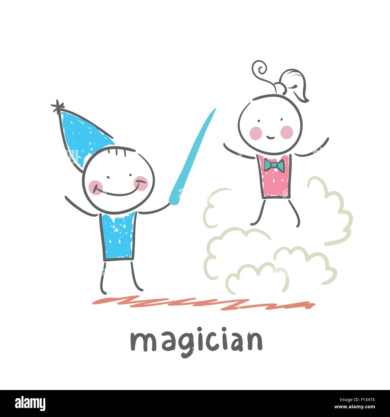magician. Fun cartoon style illustration. The situation of life Stock ...