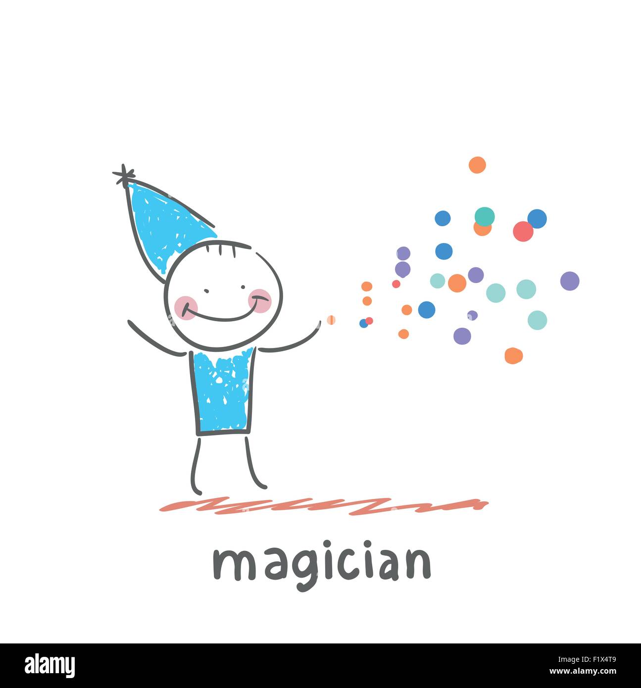 magician. Fun cartoon style illustration. The situation of life Stock ...