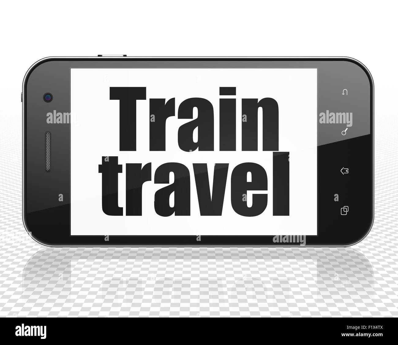 Tourism concept: Smartphone with Train Travel on display Stock Photo ...