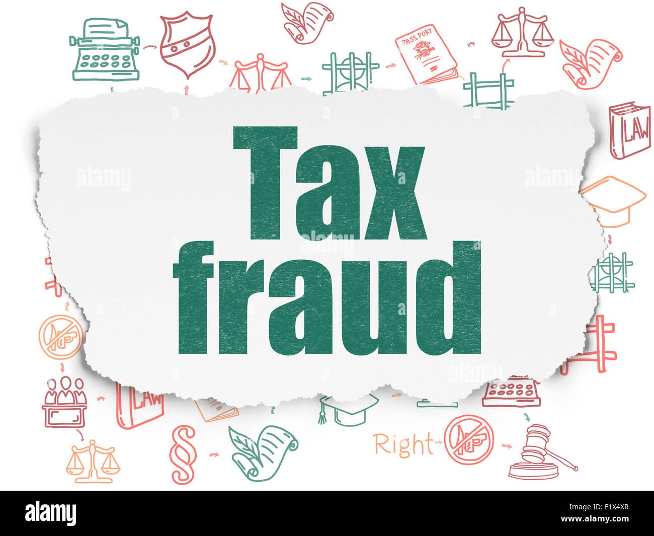 Law concept: Tax Fraud on Torn Paper background Stock Photo - Alamy