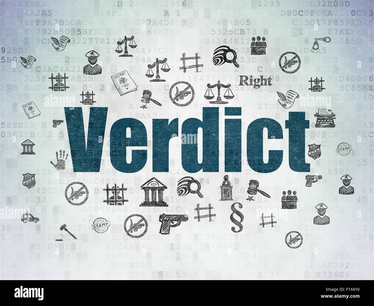 Law concept: Verdict on Digital Paper background Stock Photo - Alamy