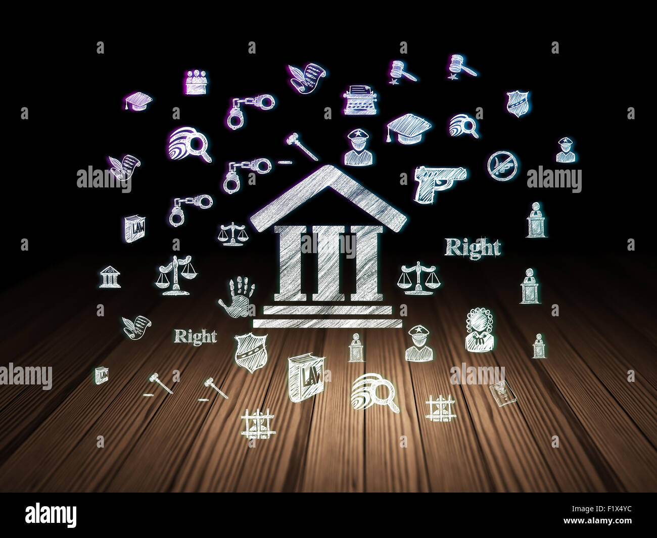 Law concept: Courthouse in grunge dark room Stock Photo - Alamy