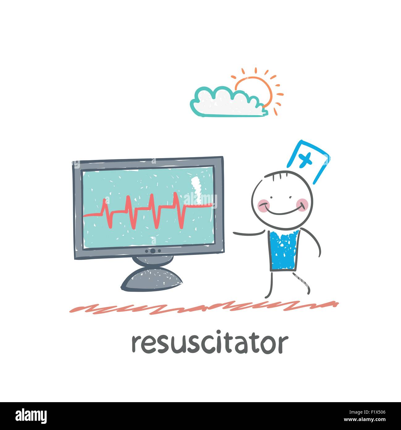 resuscitation is a monitor shows the heartbeat Stock Vector Image & Art ...