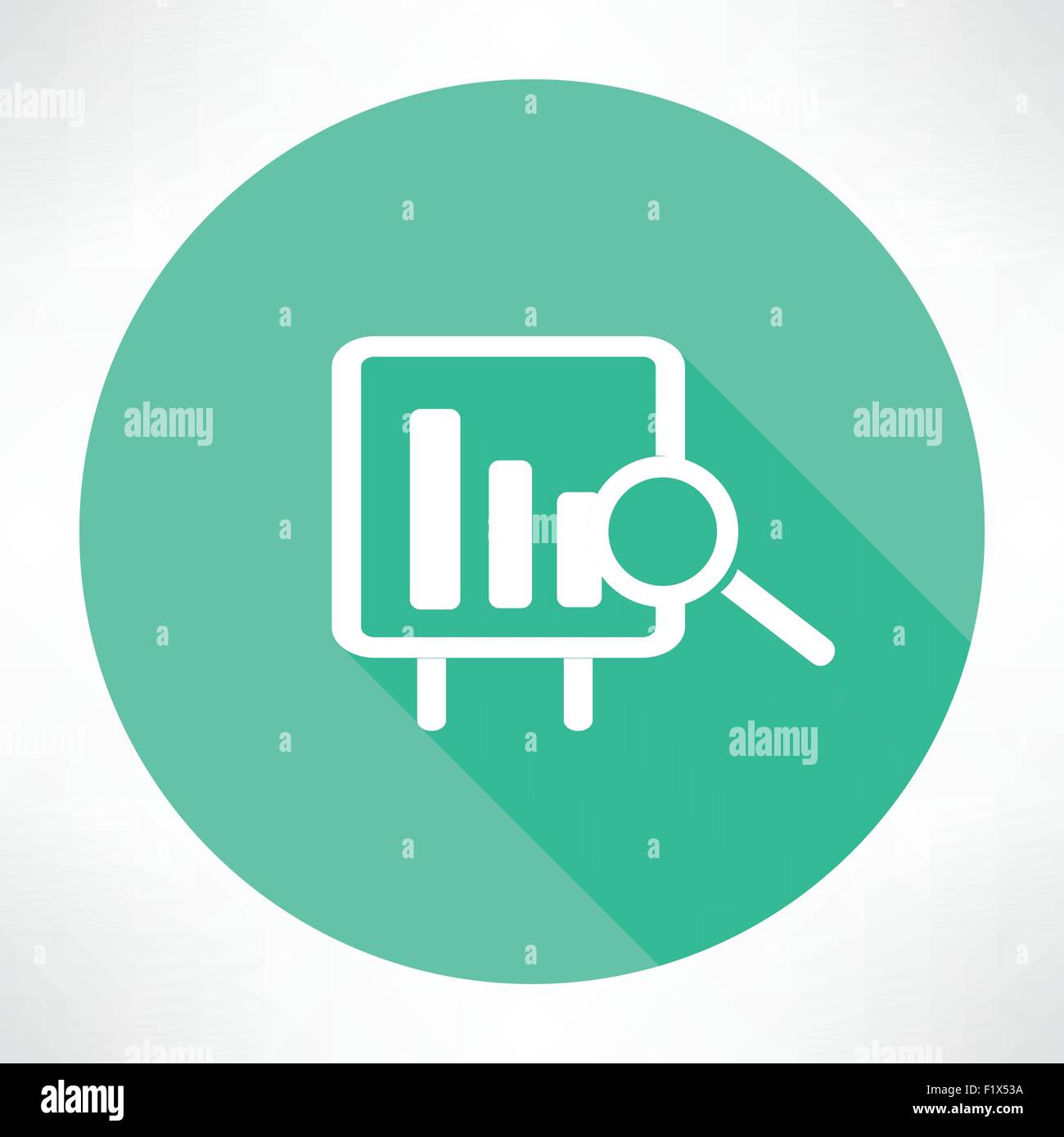 Financial graph with a magnifying glass icon Stock Vector Image & Art ...