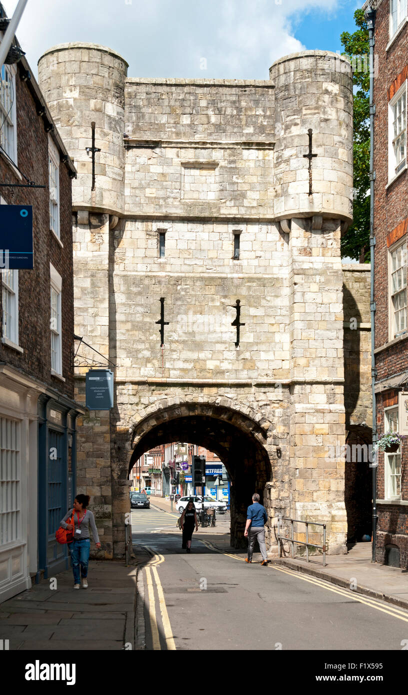 Bootham Bar from High Petergate, City of York, Yorkshire, England, UK ...