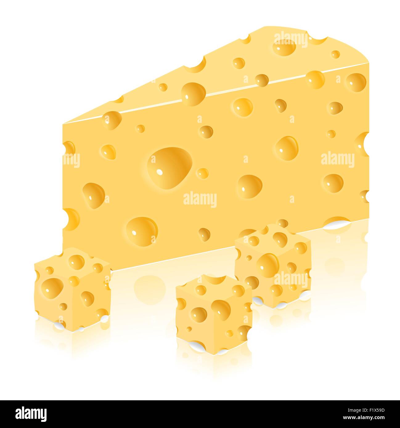 piece of cheese vector illustration isolated on white background Stock ...