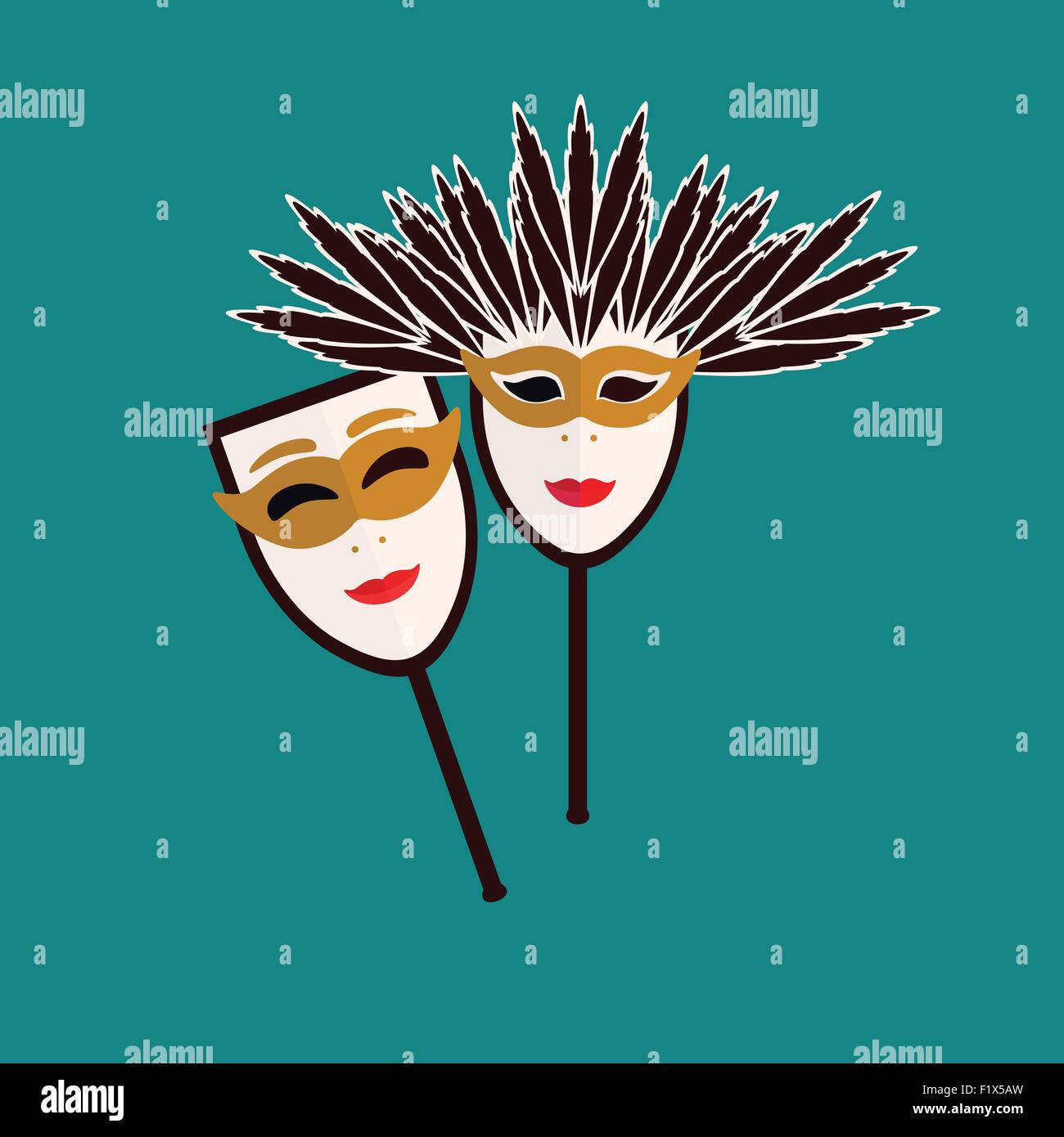 Carnival masks venice icon Stock Vector Images - Alamy