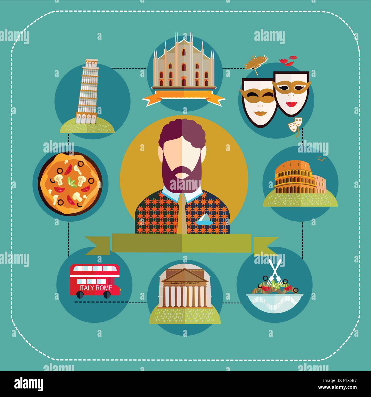 Vector set of stylized italy icons Stock Vector Image & Art - Alamy