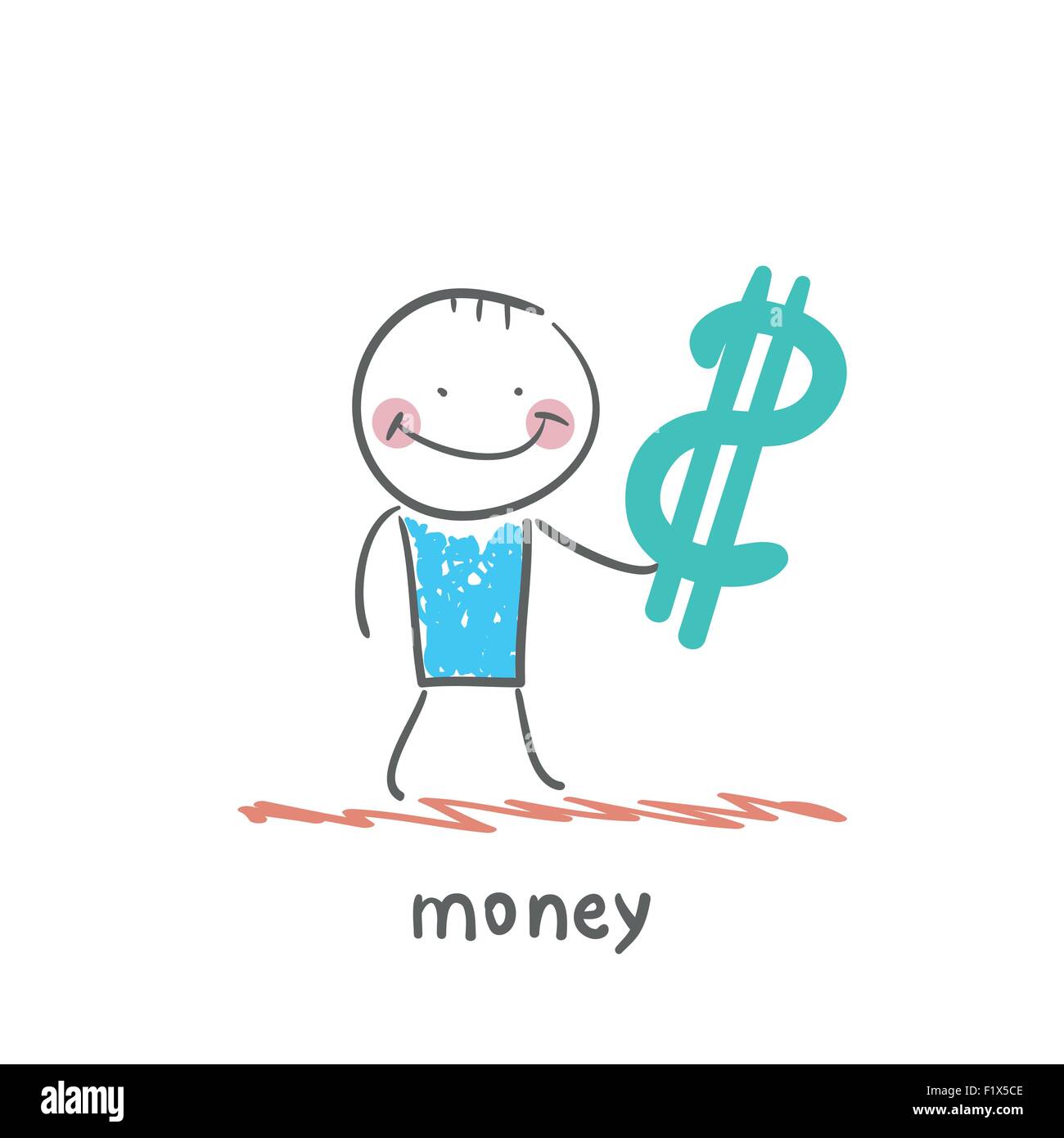 money. Fun cartoon style illustration. The situation of life Stock ...