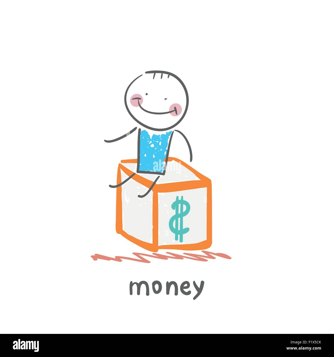 money. Fun cartoon style illustration. The situation of life Stock ...