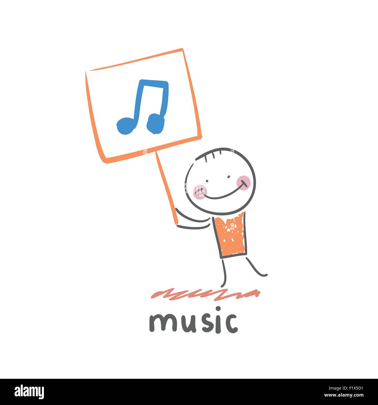 music. Fun cartoon style illustration. The situation of life Stock ...