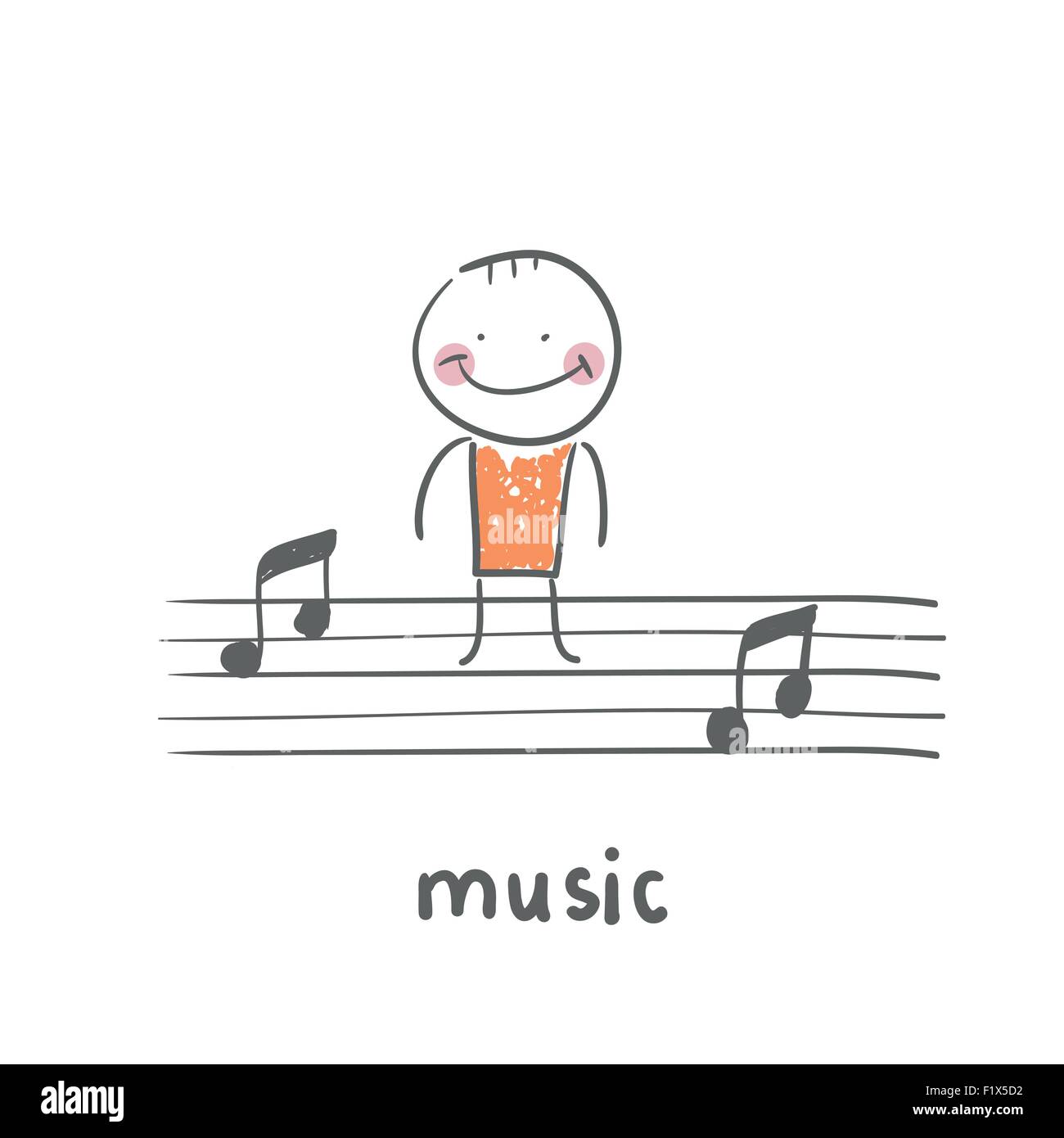 music. Fun cartoon style illustration. The situation of life Stock ...