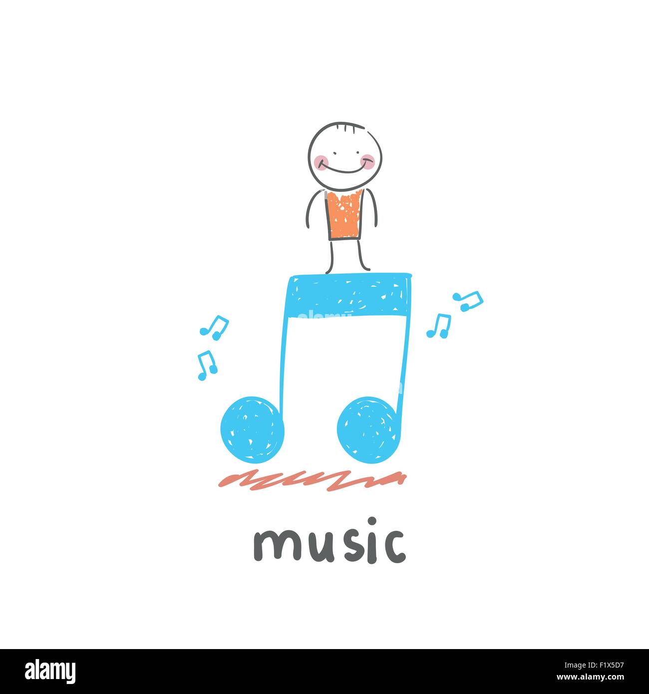 music. Fun cartoon style illustration. The situation of life Stock ...
