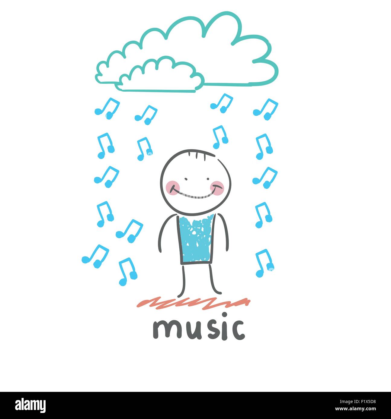 music. Fun cartoon style illustration. The situation of life Stock ...