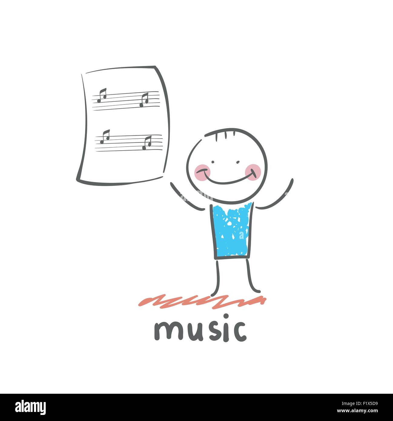 music. Fun cartoon style illustration. The situation of life Stock ...