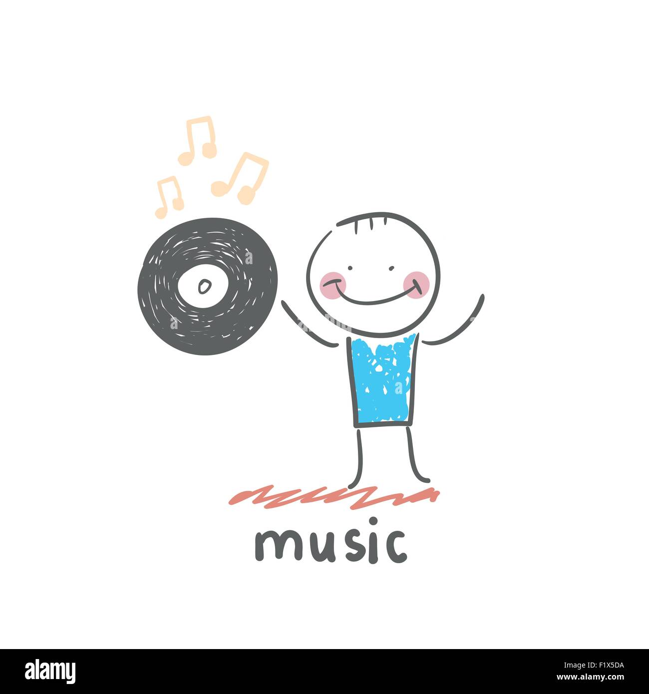 music. Fun cartoon style illustration. The situation of life Stock ...