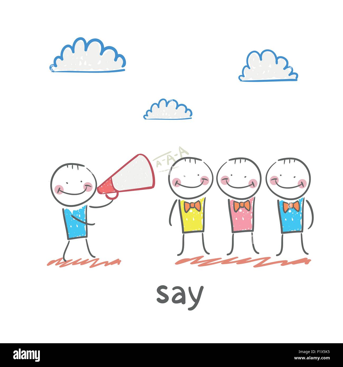 say. Fun cartoon style illustration. The situation of life Stock Vector ...