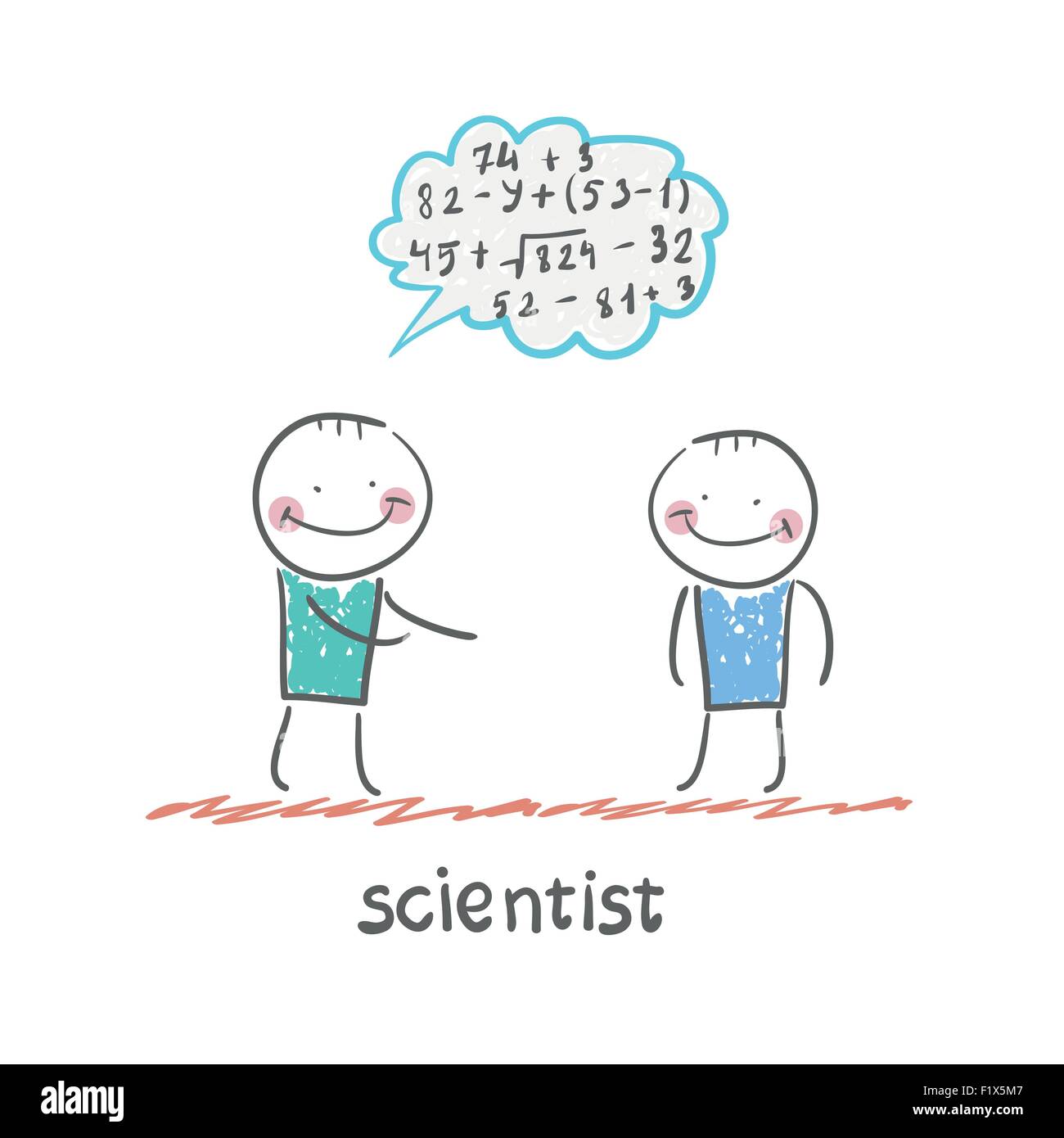 scientist. Fun cartoon style illustration. The situation of life Stock ...