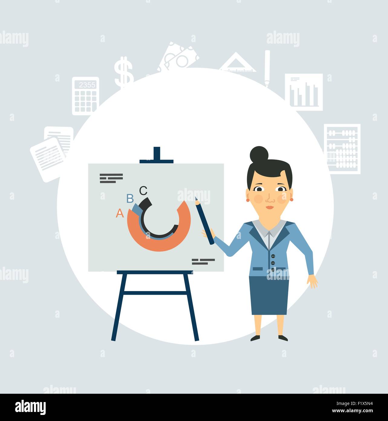 Accounting reports showing dates illustration. Flat modern style vector ...