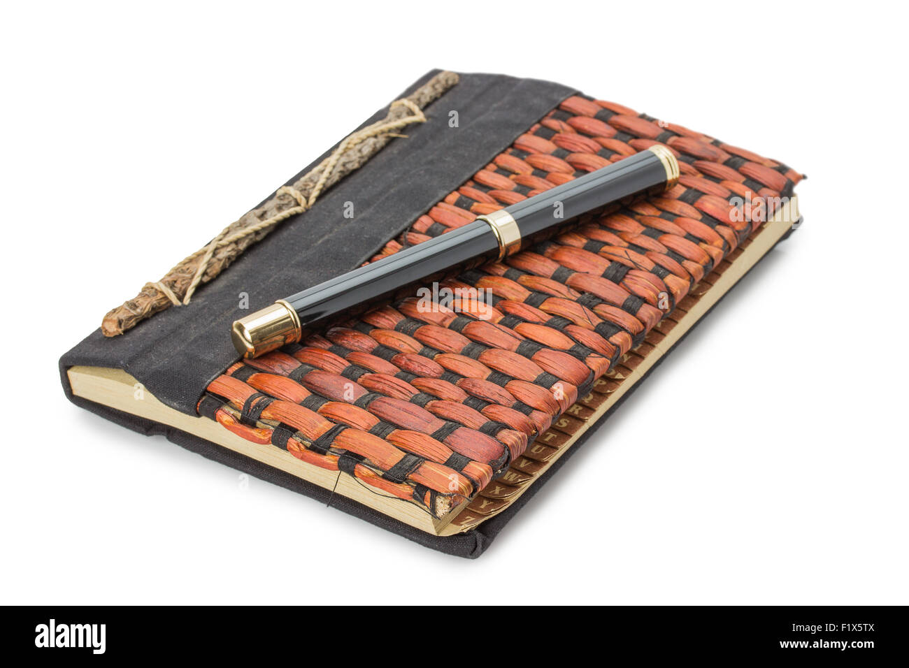 note with pen isolated on the white background Stock Photo - Alamy