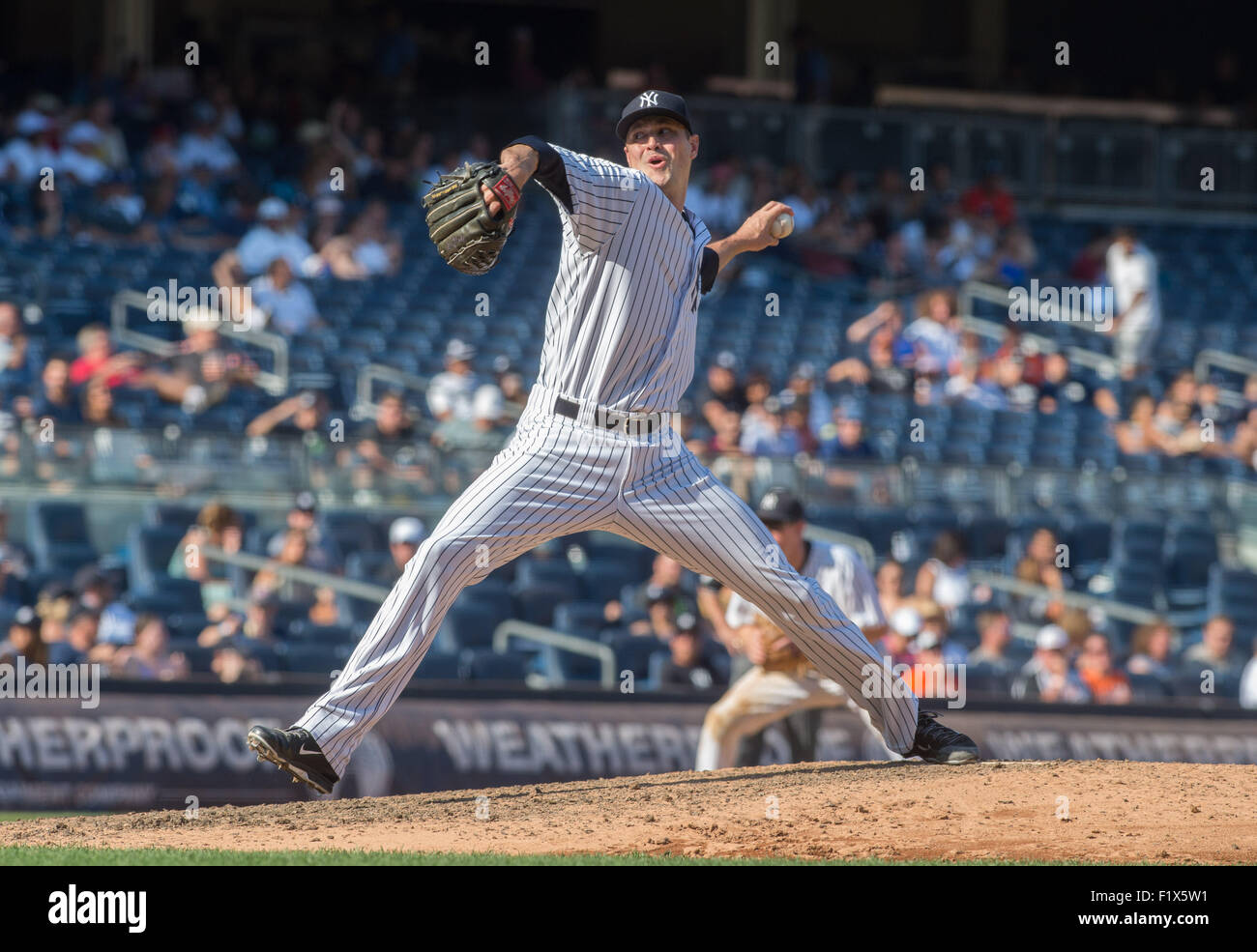 New York, New York, USA. 7th Sep, 2015. Yankees' reliever ANDREW MILLER ...