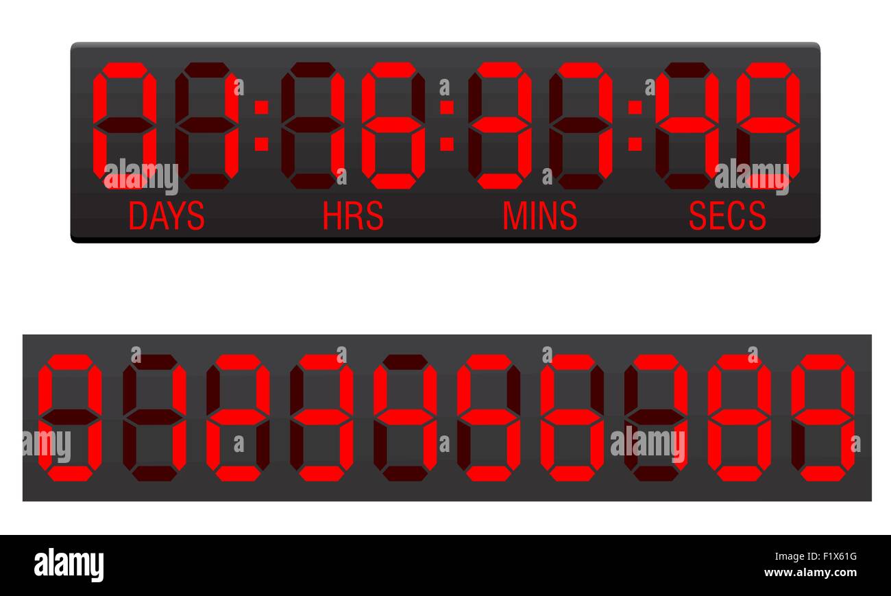 scoreboard digital countdown timer vector illustration isolated on white background Stock Vector ...