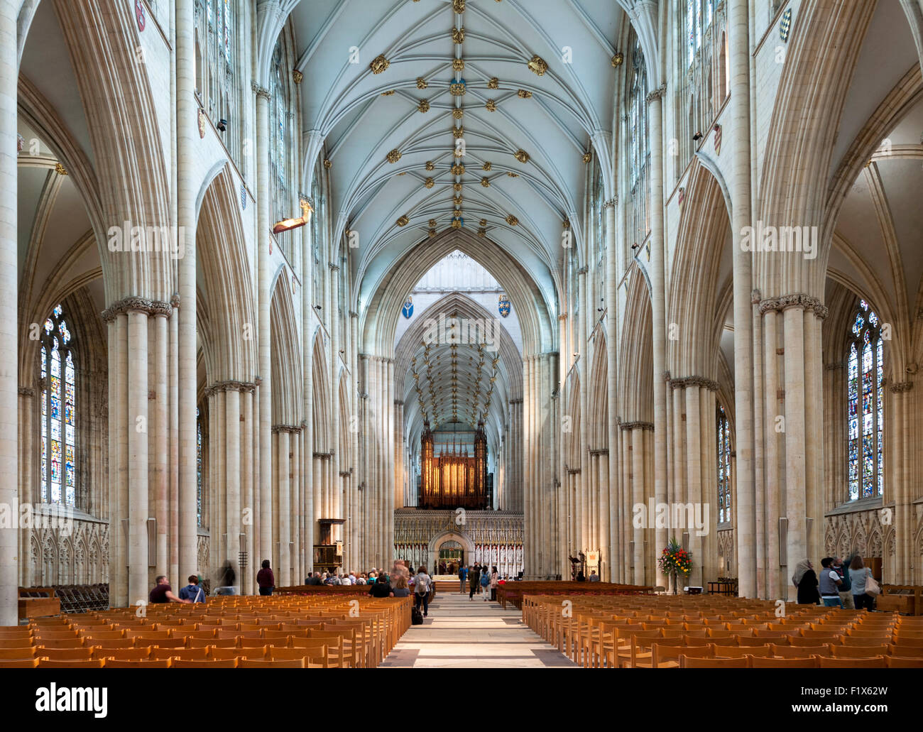 The Nave of York Minster, City of York, Yorkshire, England, UK Stock ...
