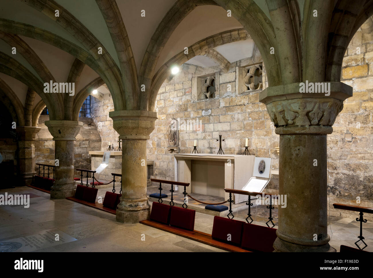 The crypt of York Minster, City of York, Yorkshire, England, UK Stock ...