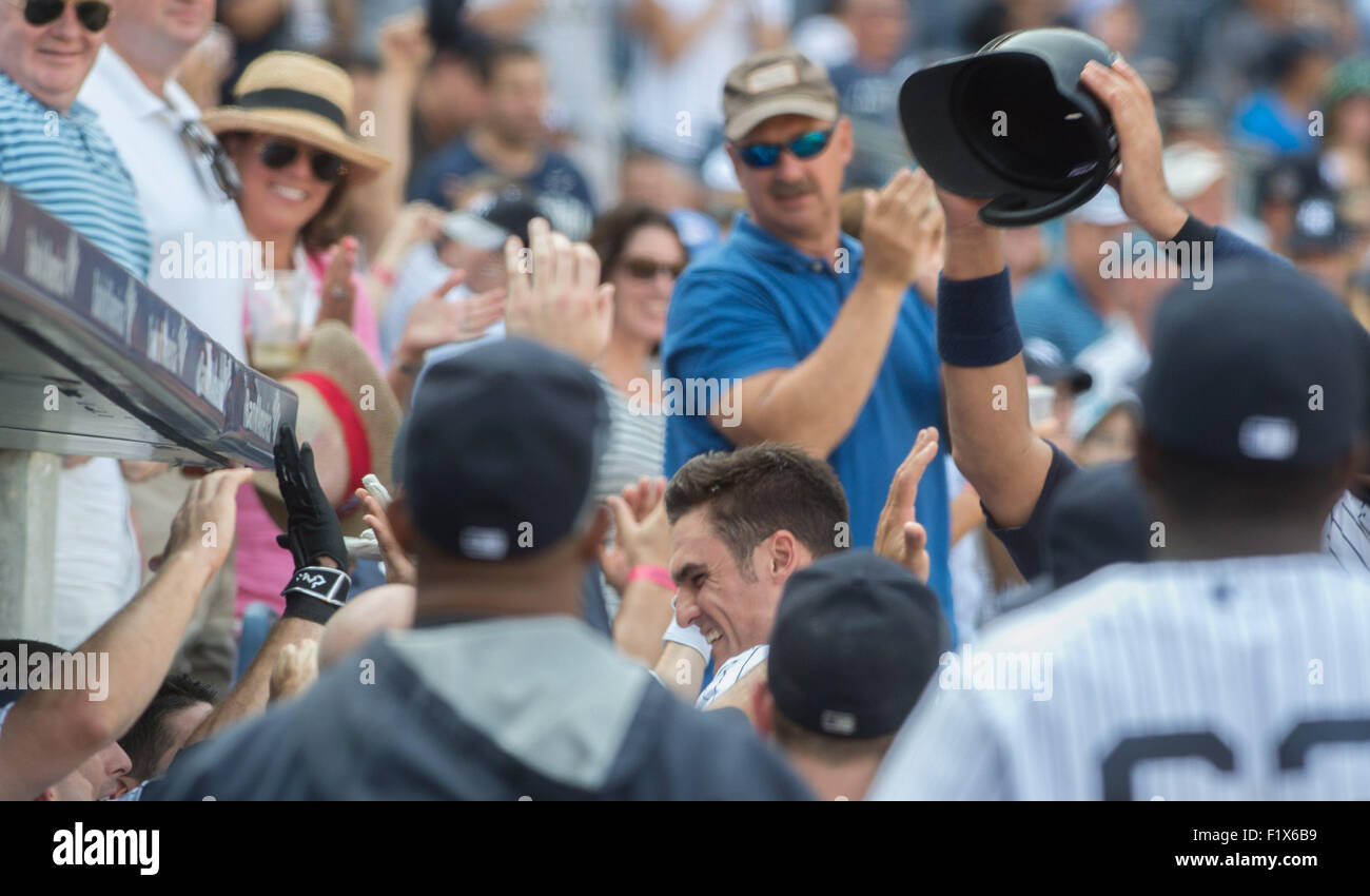 New York, New York, USA. 7th Sep, 2015. Yankees' CHRIS BIRD celebrates ...