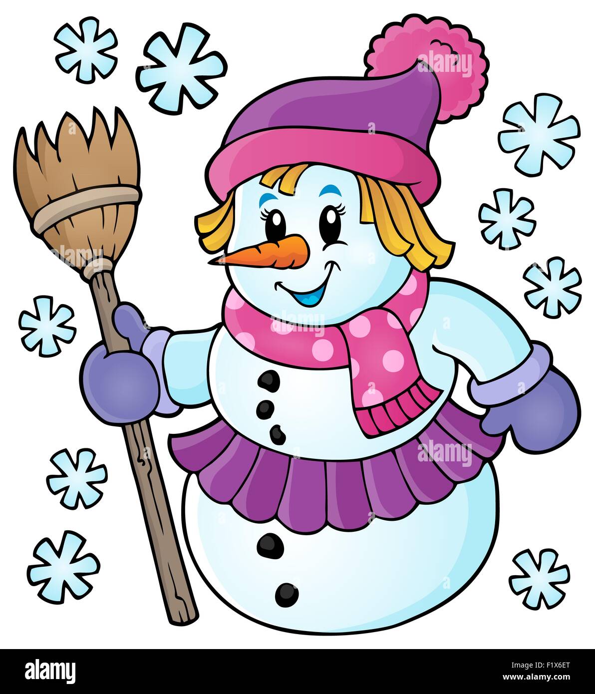 Happy snowwoman Cut Out Stock Images & Pictures - Alamy