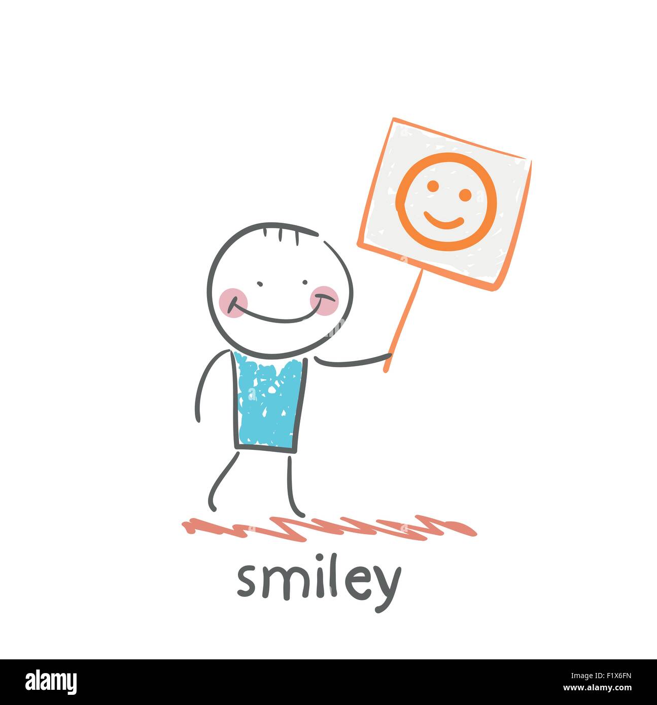 man holds a poster with a smiley Stock Vector Image & Art - Alamy