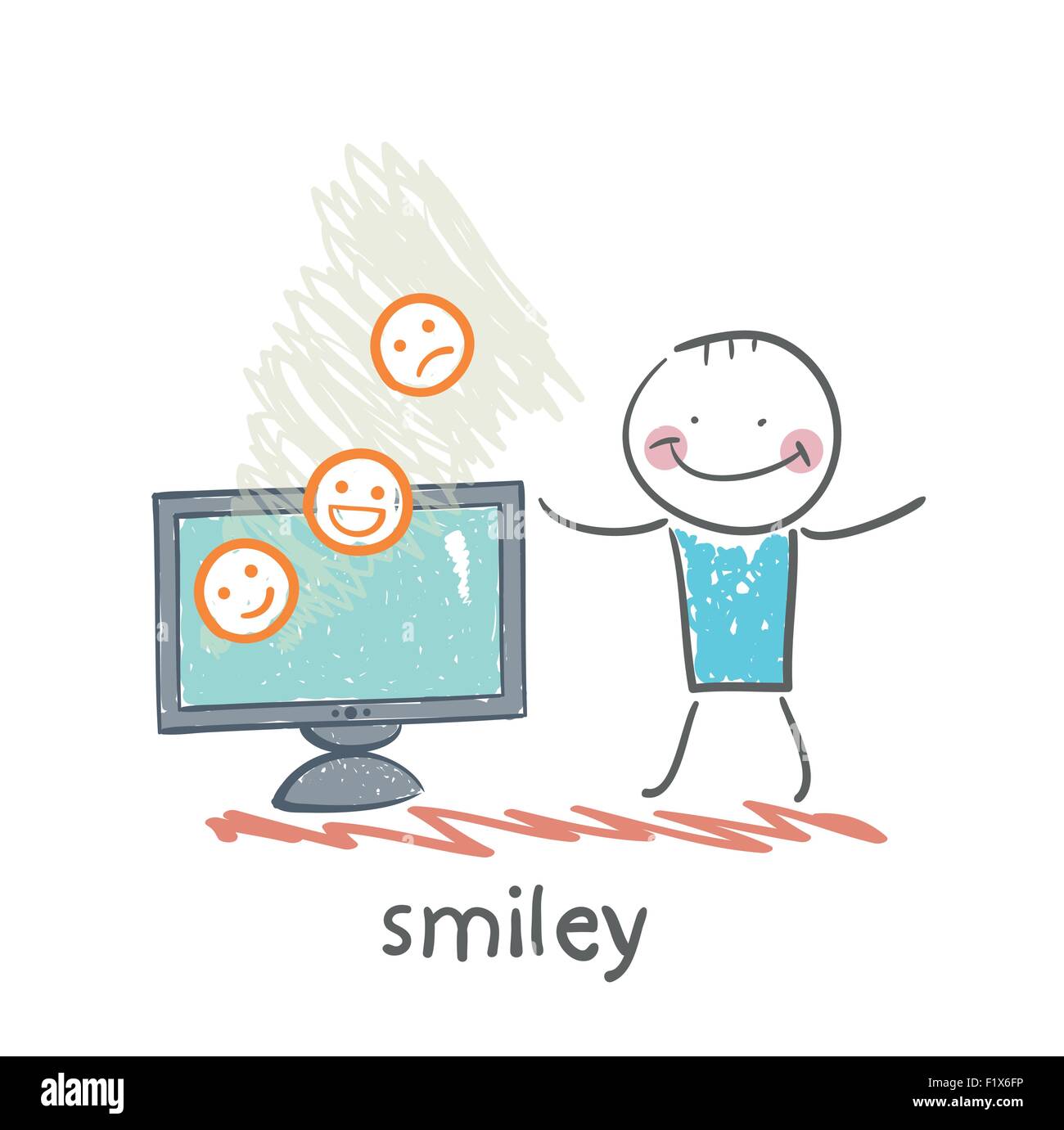 man watching TV with smiles Stock Vector Image & Art - Alamy