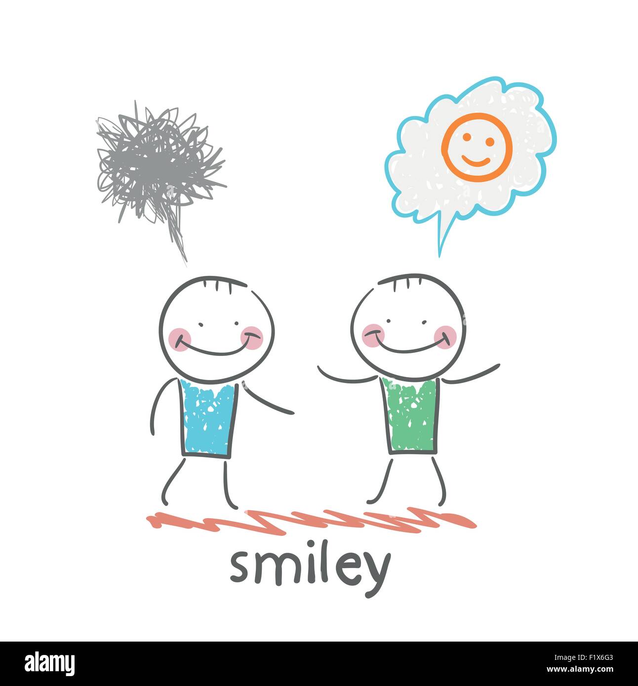 one thinks about smileys, the other person sad Stock Vector Image & Art ...