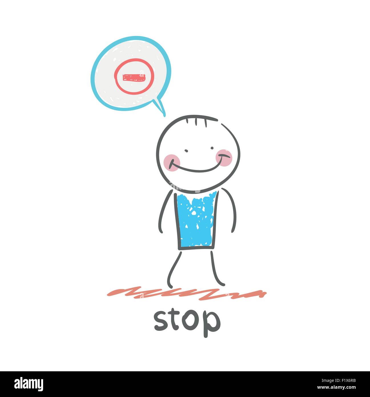 stop. Fun cartoon style illustration. The situation of life Stock ...