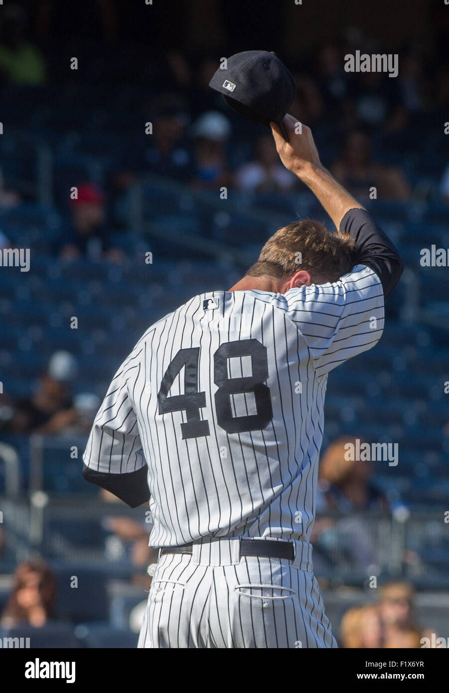 New York, New York, USA. 7th Sep, 2015. Yankees' reliever ANDREW MILLER ...