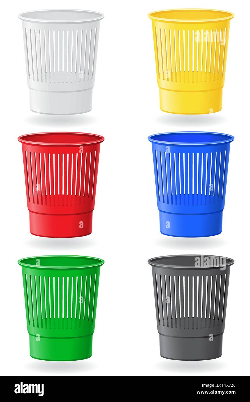 dustbin colors vector illustration isolated on white background Stock ...