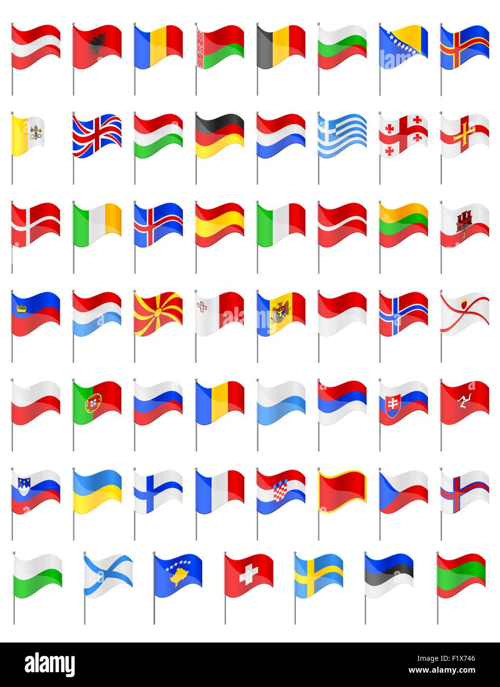 flags of European countries vector illustration isolated on white ...