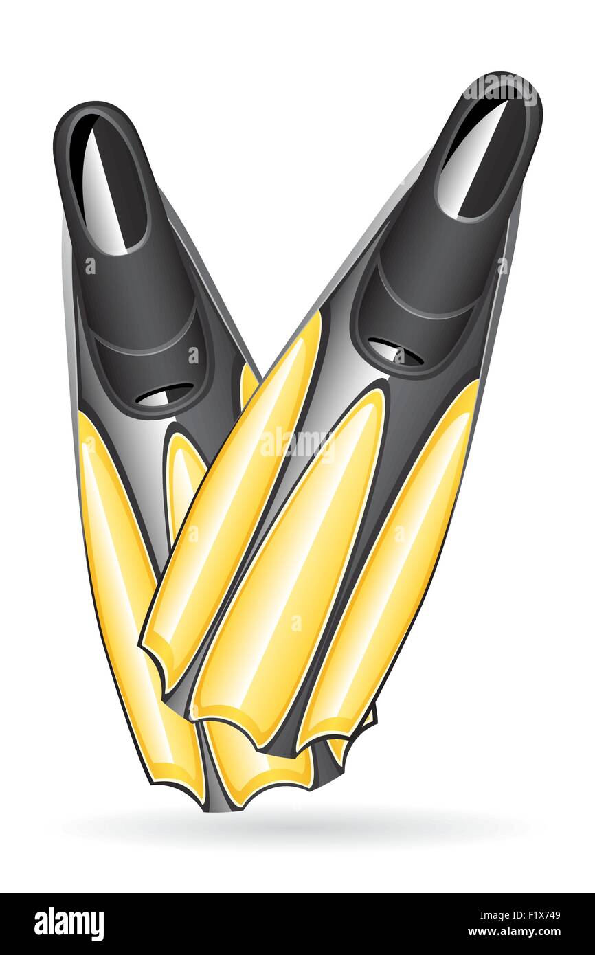 flippers for diving vector illustration isolated on white background ...